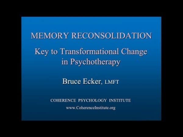 MEMORY RECONSOLIDATION: Key To Transformational Change in Psychotherapy ...